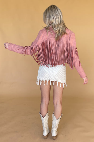 Maren Fringe Jacket-Pink – Love Lola